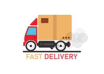 Fast delivery car on white background map Vector Image