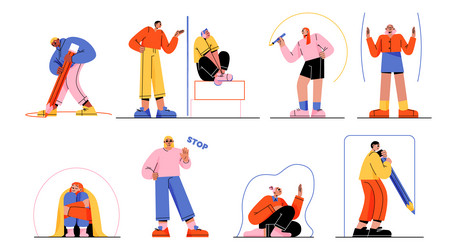 People create personal space privacy and boundary Vector Image