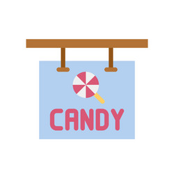 Candy shop sign isolated flat stye icon Royalty Free Vector