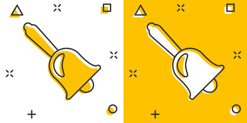 Cartoon bell alarm icon in comic style bell Vector Image