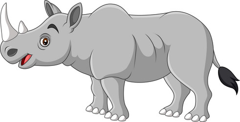 Happy rhino cartoon Royalty Free Vector Image - VectorStock
