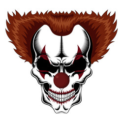 Evil clown skull with mask Royalty Free Vector Image