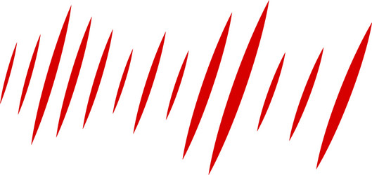 Red claw mark vertical scratches slit incision Vector Image