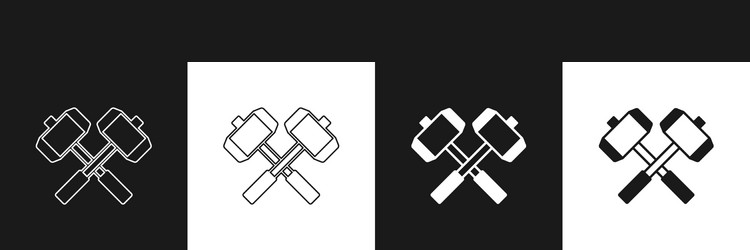 White medieval battle hammer icon isolated Vector Image