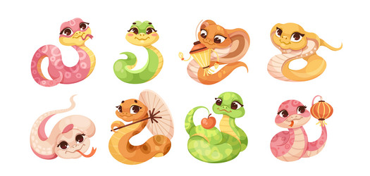 Cartoon cute smiles cobra snake isolated on white Vector Image