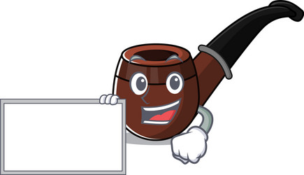 Funny smoke pipe in with holding megaphone cartoon