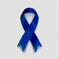 Satin blue ribbon over transparent background Vector Image