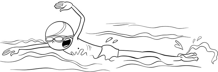 Swim Black And White