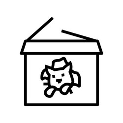 Through preposition english line icon Royalty Free Vector