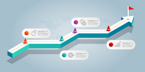 Abstract horizontal growth graph infographics Vector Image