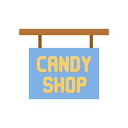 Candy shop sign isolated flat stye icon Royalty Free Vector