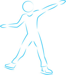 Drawing outline winter sport Royalty Free Vector Image