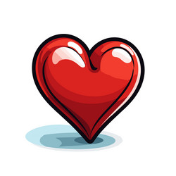 Heart hand-drawn comic doodle style cartoon Vector Image
