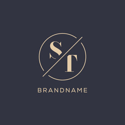 Letter st wedding monogram logo design Royalty Free Vector