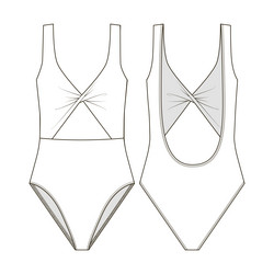 Asymmetrical cutout swimsuit Royalty Free Vector Image