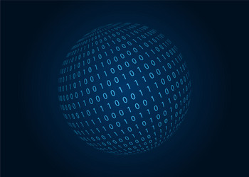 Binary code texture globe Royalty Free Vector Image