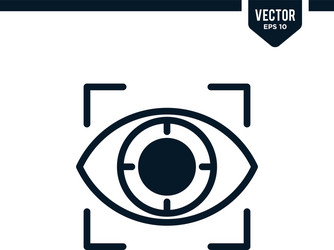 Eye detection or recognition icon Royalty Free Vector Image