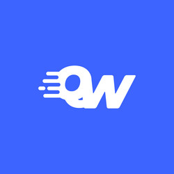Letter qw fast speed technology modern logo design