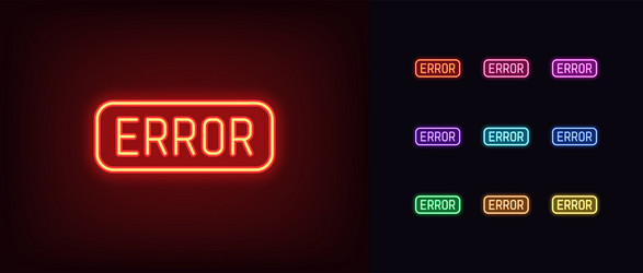 Outline error icon with editable stroke text Vector Image