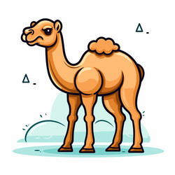 Camel hand-drawn comic cute doodle style Vector Image