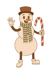 Comic character of a groovy snowflake Royalty Free Vector