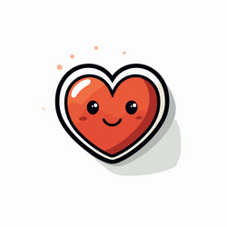 Heart hand-drawn comic heart doodle style cartoon Vector Image