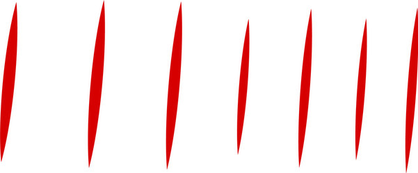 Red claw mark vertical scratches slit incision Vector Image