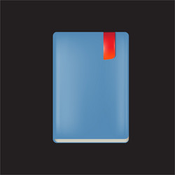 Blue book with red bookmark isolated Royalty Free Vector