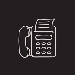 Fax machine sketch icon Royalty Free Vector Image