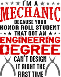 Mechanic quote and saying best for graphic goods Vector Image
