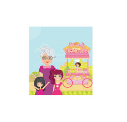 Ice cream mobile shop Royalty Free Vector Image