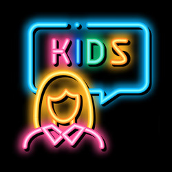 Preschool playground neon glow icon Royalty Free Vector