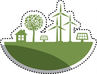 100 renewable energy label or sticker Royalty Free Vector