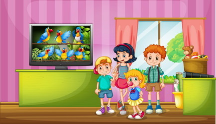 Kids Watching Cartoons Cartoon