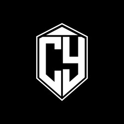 Cy logo monogram with gold colors and shield Vector Image