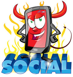 Mobile phone cartoon Royalty Free Vector Image