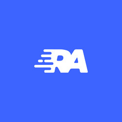 Letter ra fast speed technology modern logo design