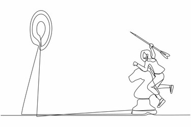 Single continuous line drawing of competitive Vector Image