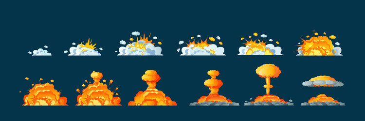 Explosion storyboard sprite set for animation Vector Image
