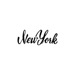 New york lettering handwritten sign hand drawn Vector Image