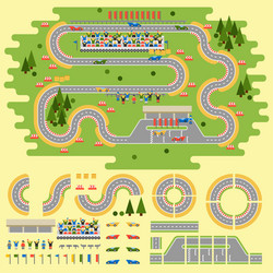 Speed race car track map for game Royalty Free Vector Image