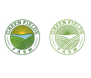 Color farm logo design template concept Royalty Free Vector