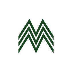 Letter m stripes geometric logo Royalty Free Vector Image