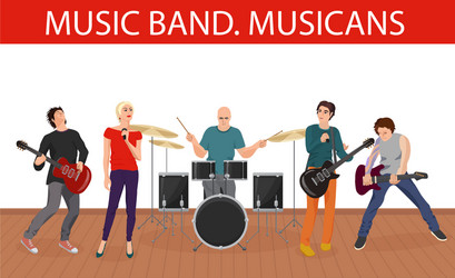 Street music band composition Royalty Free Vector Image