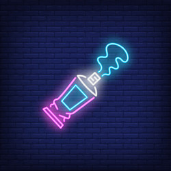Open paint tube neon sign Royalty Free Vector Image