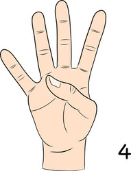 Sign Language Number Three Royalty Free Vector Image