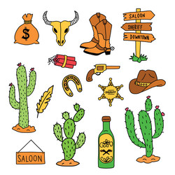 Wild west stickers Royalty Free Vector Image - VectorStock