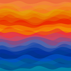 Color hand-drawing wave sunny background gradient Vector Image