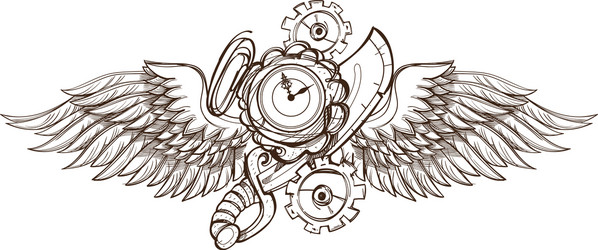 Clock with Wings Vector Images (over 1,000)