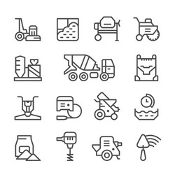 Cement and concrete outline icons Royalty Free Vector Image